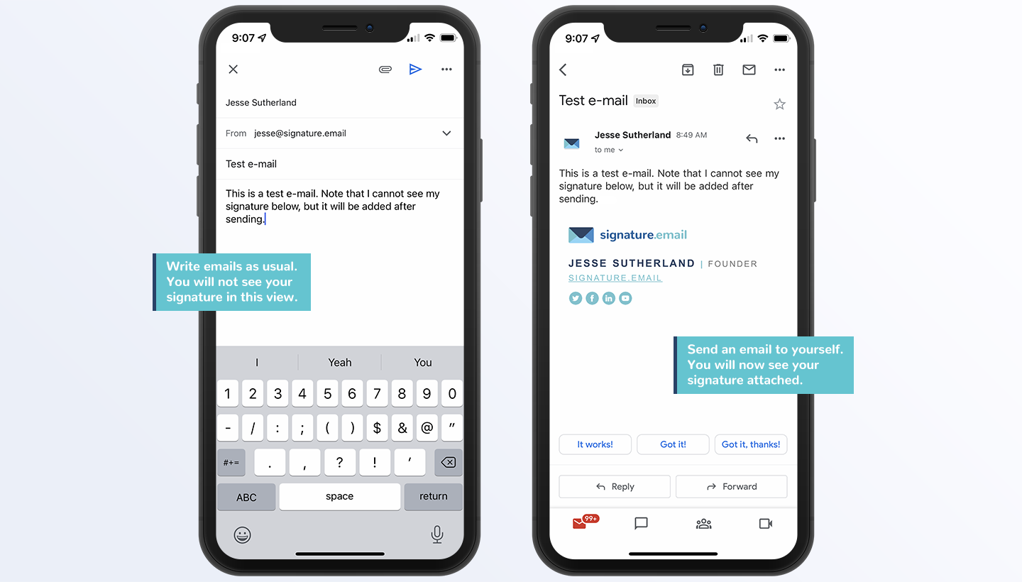 Seaport Invite Abnormal Set Signature In Gmail App Passerby A Creditor Caress