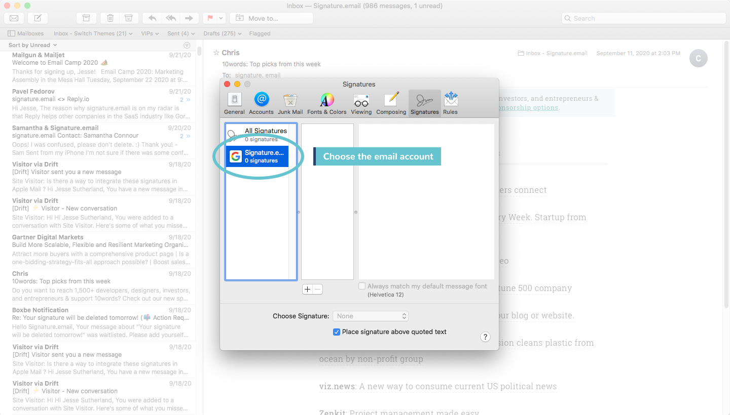 How To Add An Email Signature In Apple Mail